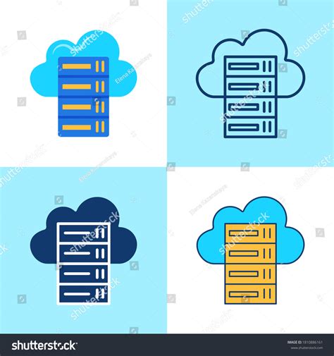 Hosting Icon Set Flat Line Style Stock Vector Royalty Free 1810886161 Shutterstock