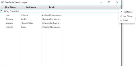 Programming For Beginners Javafx Treetableview Show Or Hide Table