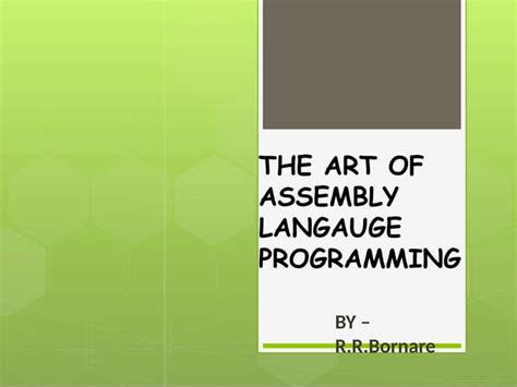 2 Arts Of Assembly Languge Programming Convertedpptx