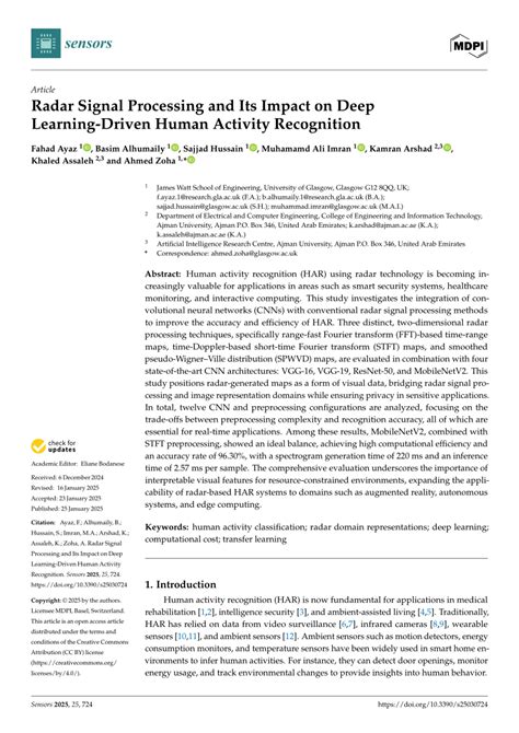 Pdf Radar Signal Processing And Its Impact On Deep Learning Driven Human Activity Recognition