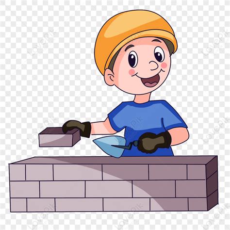 회색 장갑을 끼고 건설 일러스트 노동자 클립 아트 직업 벽돌 Png 일러스트 무료 다운로드 Lovepik