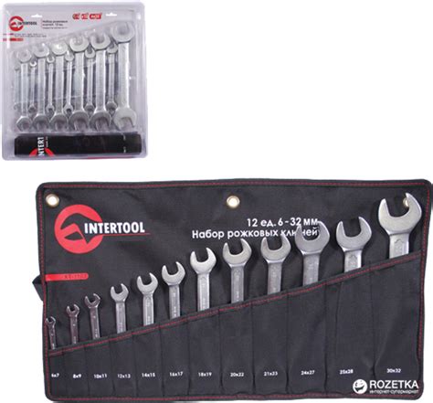Набор рожковых ключей Intertool Cr V 8 предметов Xt 1102 фото отзывы характеристики в
