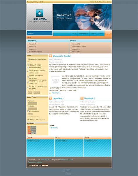 Jcss Medica Premium Joomla Template By Joomla Css Guide