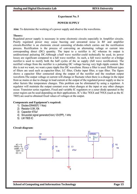 Analog And Digital Electronics Lab Manual PDF