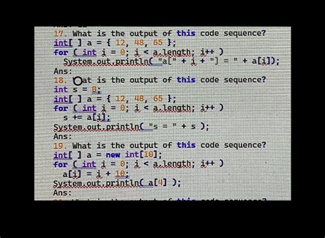 Solved 17 What Is The Output Of This Code Sequence Int