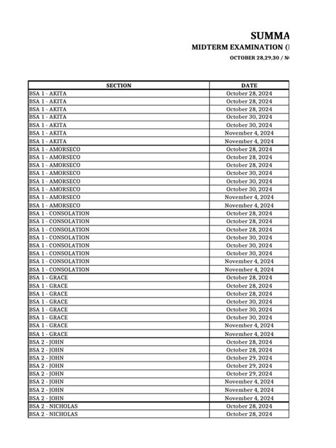 Examination Sched Pdf