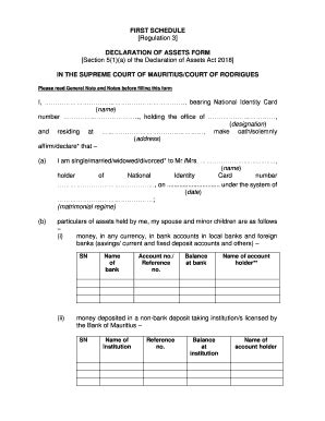 Fillable Online Declaration Of Assets Act Declaration Of Assets Act Attorney Fax Email