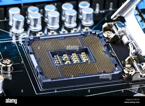 Empty Processor Socket On Computer Motherboard Stock Photo Alamy