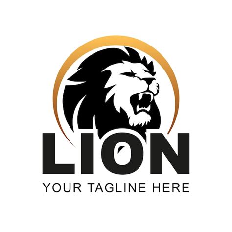 사자 로고 디자인 프리미엄 벡터