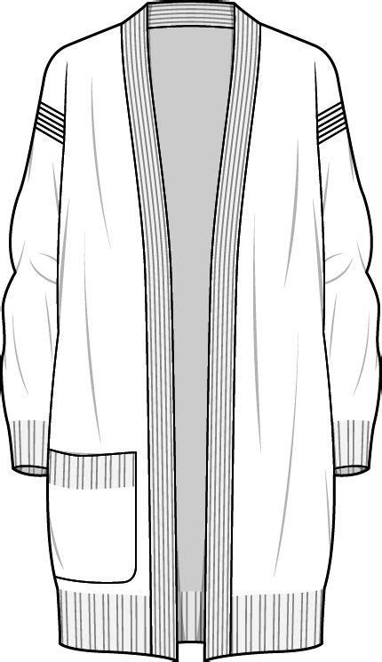 Fashion Freelancer Womens Knit Cardigan Technical Drawing