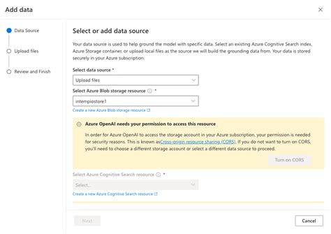 unable to add data in azure openai chat playground microsoft qanda