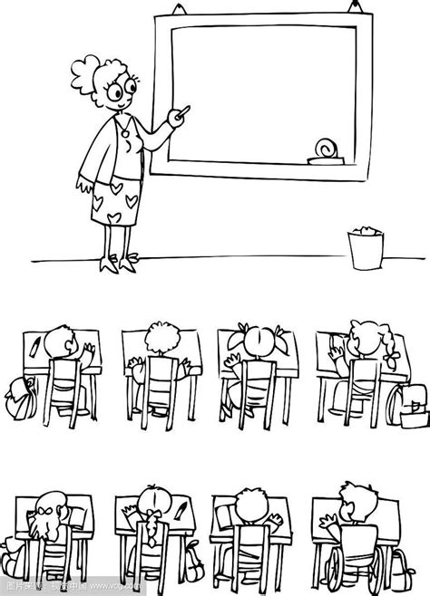 小学生坐教室里简笔画怎么画简单（漂亮10张） 简笔画图片大全