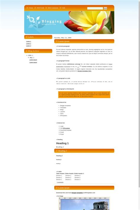 Blogging Blogger Template Btemplates