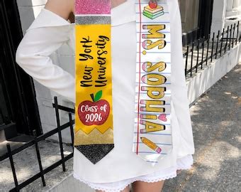 Custom Graduation Stole Class Of 2025 Personalized Teacher Graduation