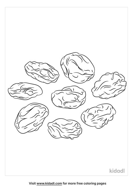 Coloring Raisins Sheets Sketch Coloring Page