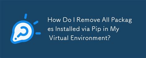 How Do I Remove All Packages Installed Via Pip In My Virtual