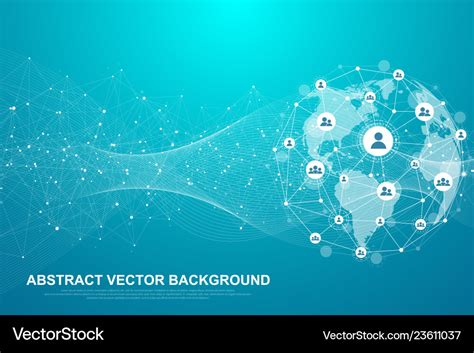 Global Structure Networking And Data Connection Vector Image