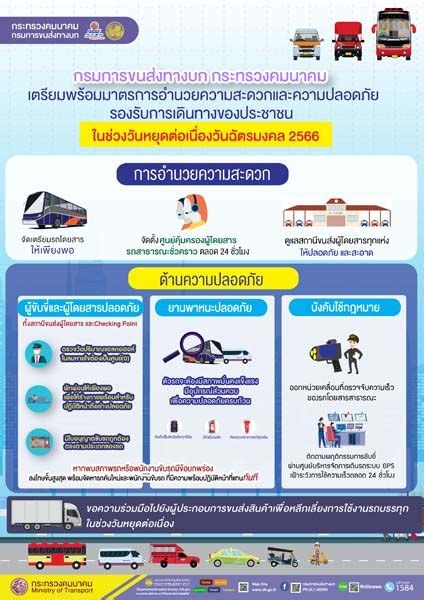 โลกธุรกิจ ขนส่งฯ เตรียมพร้อมช่วงวันหยุดต่อเนื่องวันฉัตรมงคล