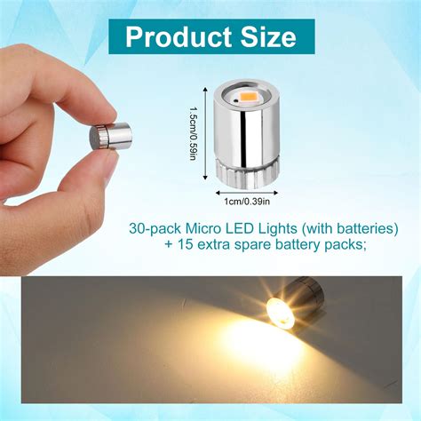 Micro Lights With Battery 30 Pack Mini Led Lights Warm White Micro