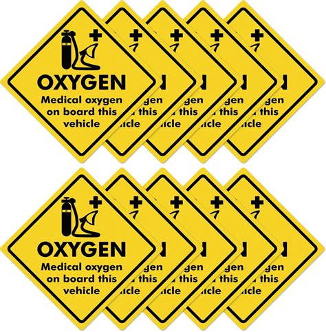 Medical Oxygen Stored Inside Safety Sign Self Adhesive Sticker 200mm