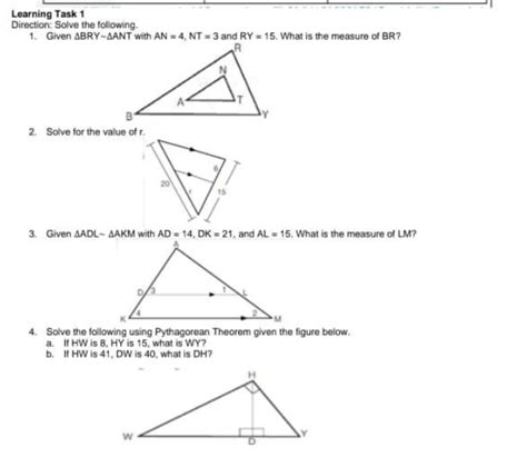 Solved Learning Task 1 Direction Solve The Following 1 Given Delta