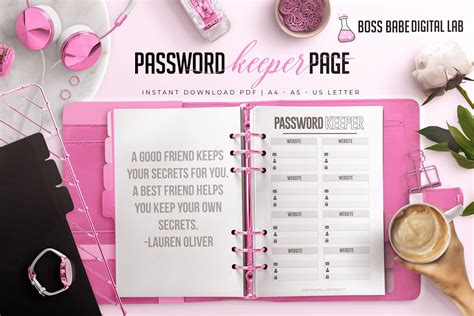 Password Tracker By Boss Babe Digital Lab TheHungryJPEG