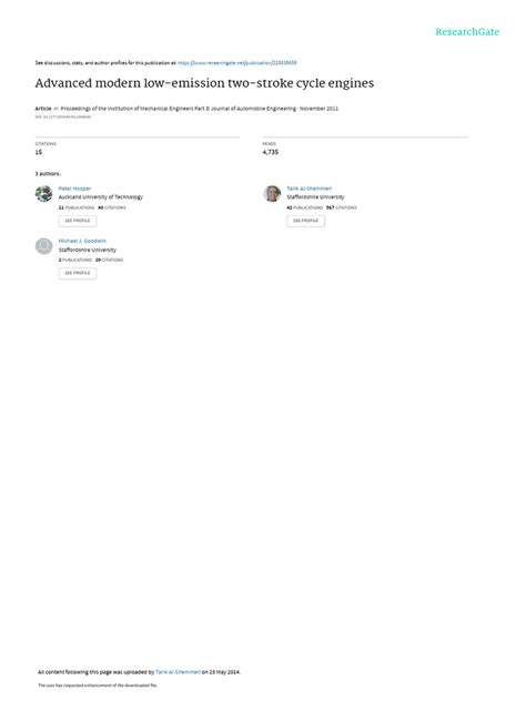 Advanced Modern Low Emission Two Stroke Cycle Engi Pdf Internal Combustion Engine Diesel