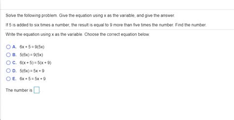 Solved Solve The Following Problem Give The Equation Using