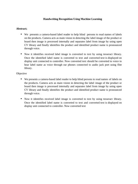 Handwriting Recognition Using Machine Learning Pdf