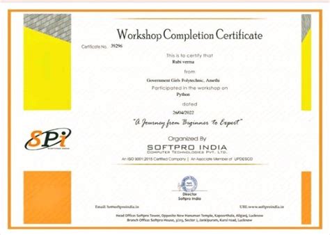 Rubi Verma On Linkedin Workshoppython Completion Certificateshare I Am Excited To Shere That