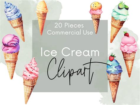Ice Cream Clipart Ice Cream Cones Clip Art Sundae Clipart Commercial
