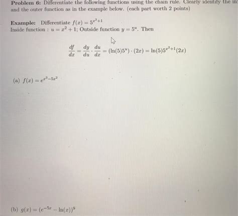 Solved Problem 6 Differentiate The Following Functions