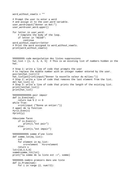 Phython Exercice Pdf
