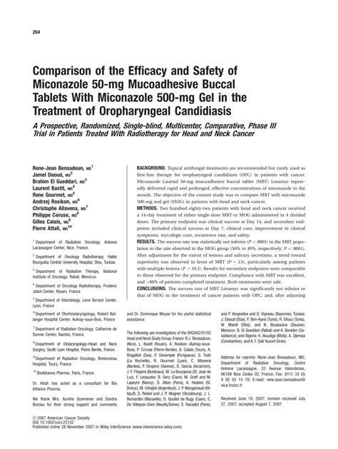 Pdf Comparison Of The Efficacy And Safety Of Miconazole 50 Mg