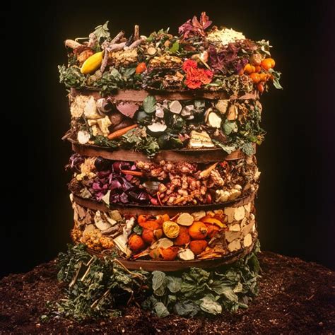 A Compost Bin With Different Stages Of Decomposition Shown Premium AI Generated Image