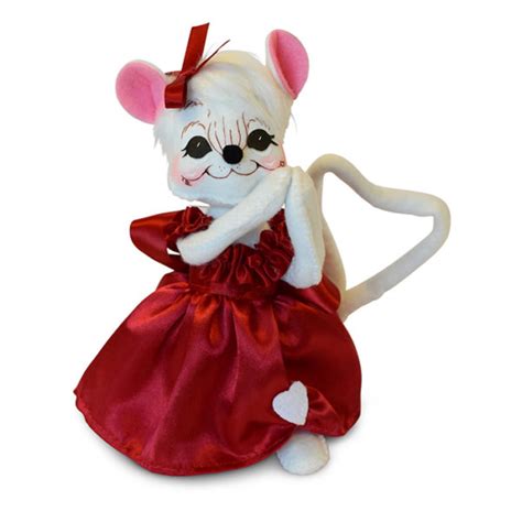 6in Valentine Girl Mouse 2018 Annalee Dolls