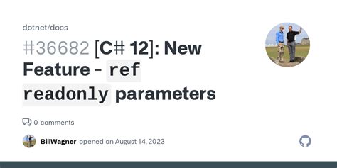 C 12 New Feature `ref Readonly` Parameters · Issue 36682