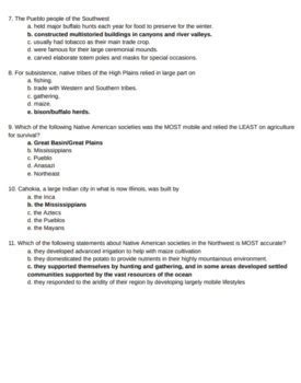 AMSCO Th Edition Multiple Choice Chapter Topic Quizzes Period