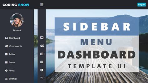 Sidebar Menu Dashboard Template UI Side Navigation Bar Only Using CSS And HTML Coding Snow
