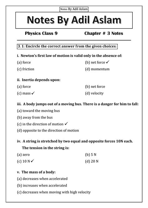 SOLUTION Physics Class Chapter Notes Studypool