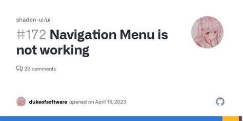 Navigation Menu Is Not Working Issue 172 Shadcn Ui Ui GitHub