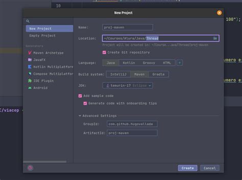 [dúvida] como criar um projeto maven e configura lo como foi feito na