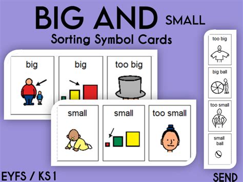 Big And Small Sorting Symbol Cards Teaching Resources