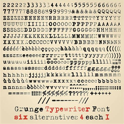 Typewriter Font Numbers