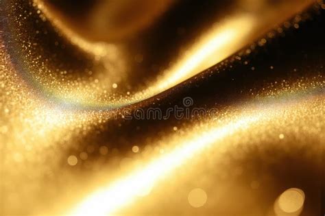 Abstract Golden Particle Wave Motion Ai Generated Stock Illustration Illustration Of