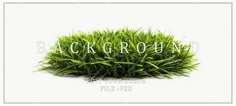 Lush Green Grass Patch On White Background Premium Ai Generated Psd