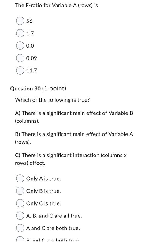 Solved In A 3∗2 Experiment Variable A Has Three Levels 1