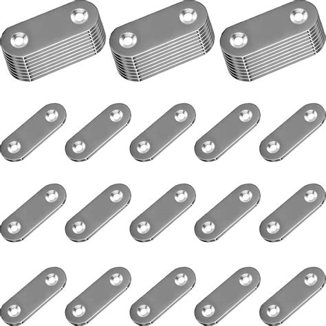 10pcs Flat Straight Brace Brackets8 18 Stainless Steel Slotted Slightly