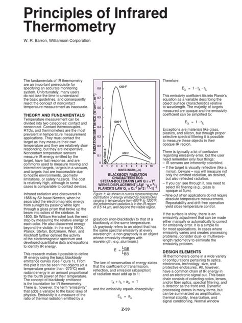 principles of infrared thermometry infrared thermometer free 30 day trial scribd