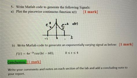 Solved 5 Write Matlab Code To Generate The Following